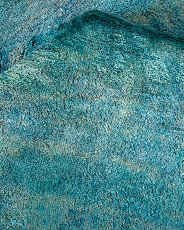 One-of-a-Kind Hand Made Contemporary Vibrance Light Blue Area Rug For ...