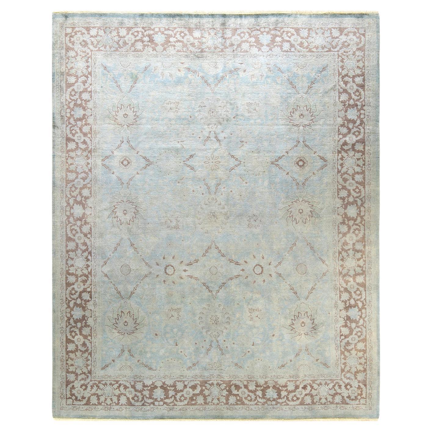 One-of-a-Kind Hand Made Contemporary Vibrance Light Blue Area Rug For ...