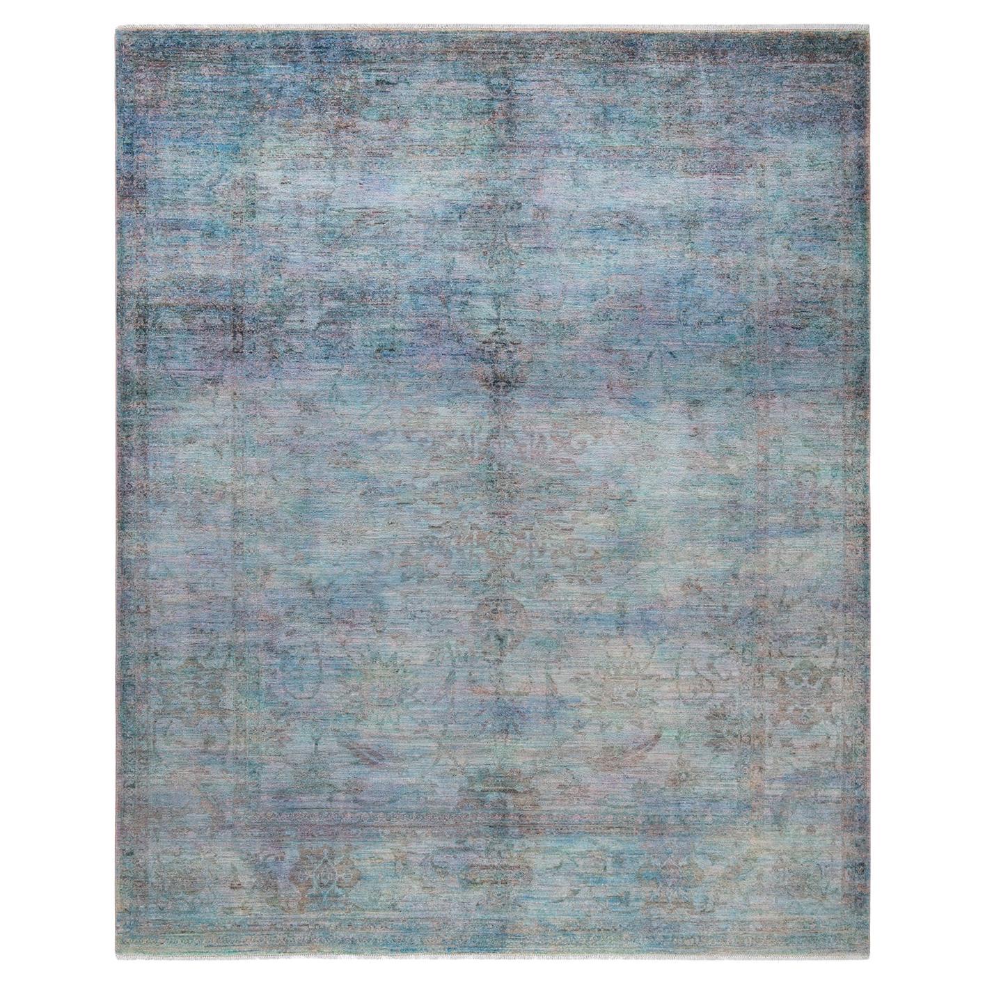 One-of-a-Kind Hand Made Contemporary Vibrance Light Blue Area Rug For ...