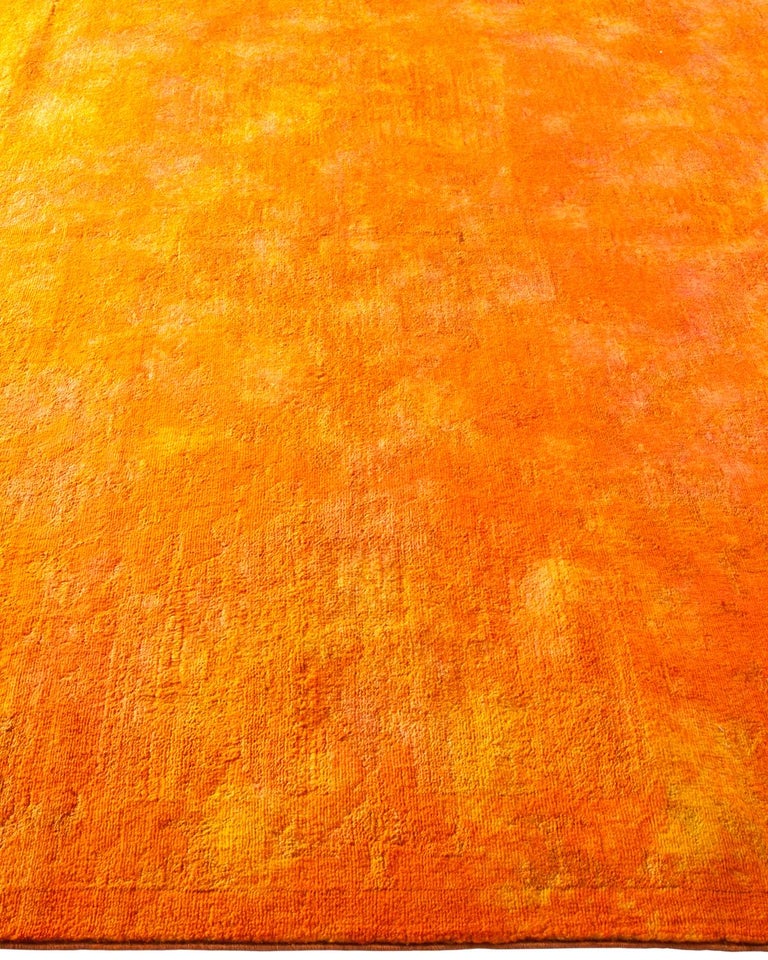 One-of-a-kind Hand Made Contemporary Vibrance Orange Area Rug For Sale ...