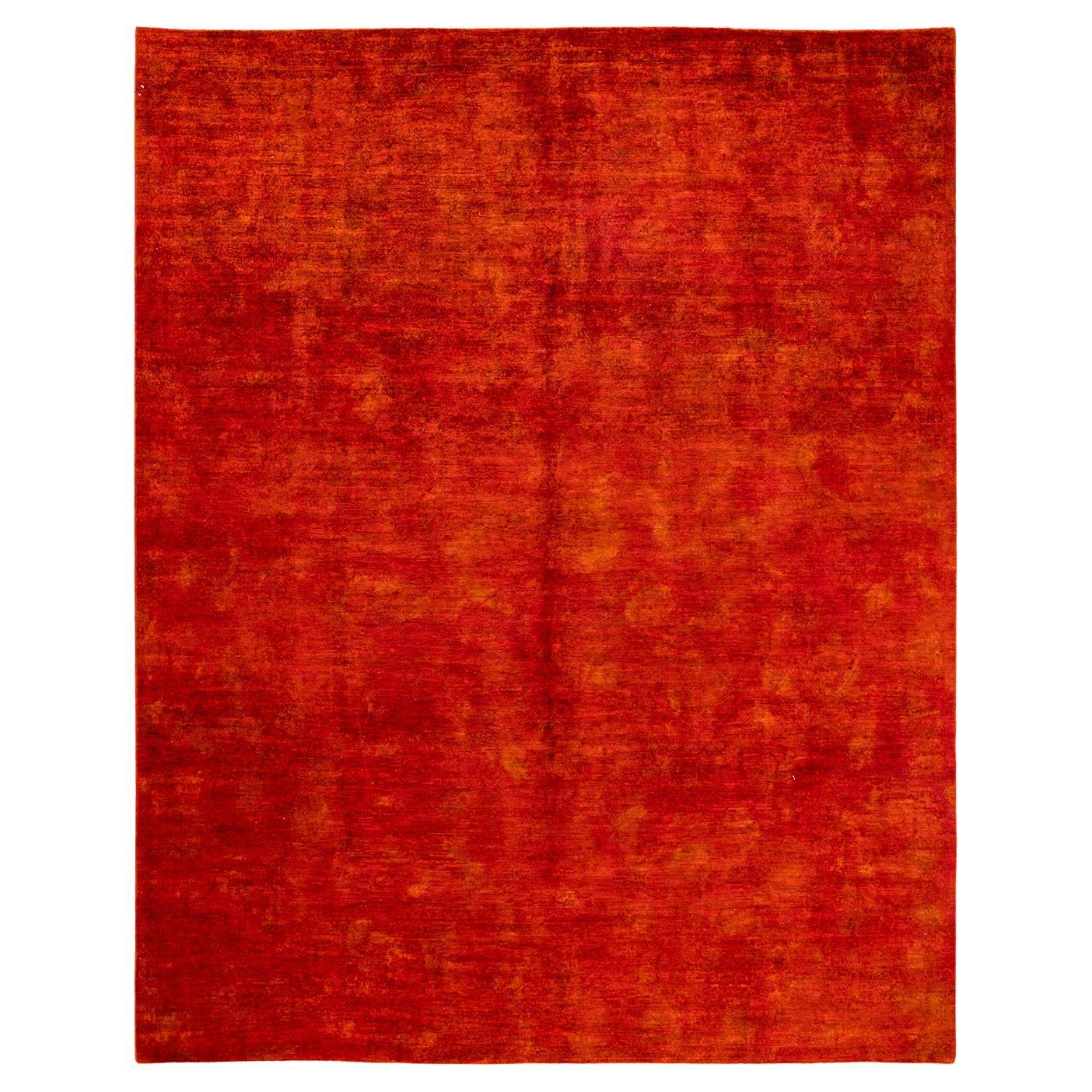One-of-a-kind Hand Made Contemporary Vibrance Orange Area Rug For Sale ...