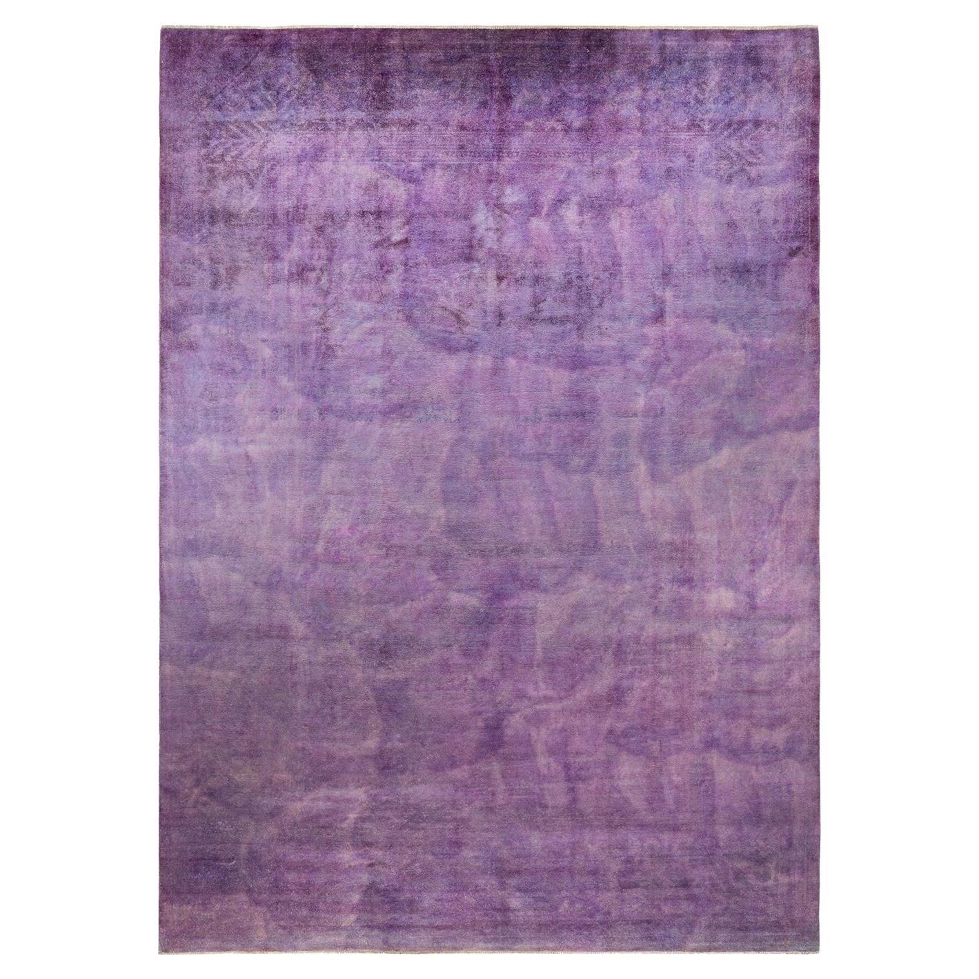 One-Of-A-Kind Hand Made Contemporary Vibrance Purple Area Rug For Sale ...