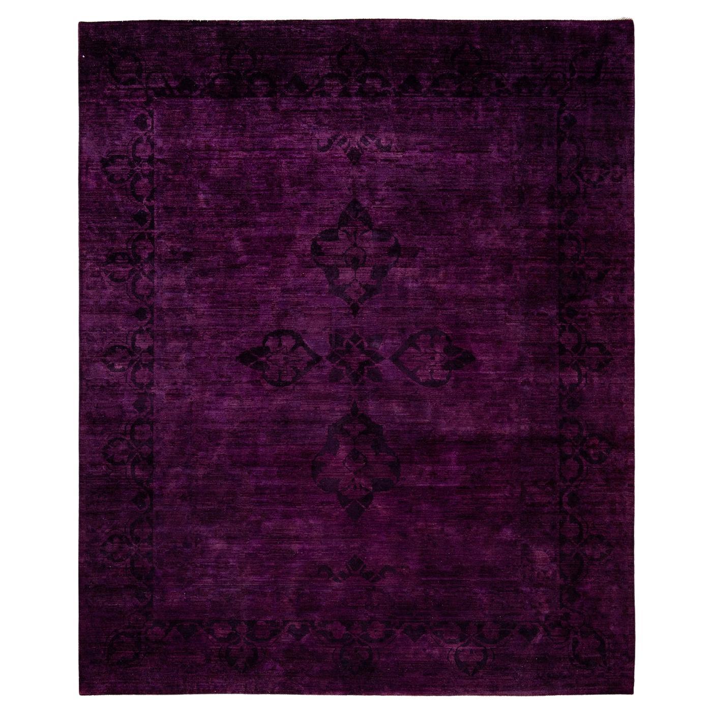 One-Of-A-Kind Hand Made Contemporary Vibrance Purple Area Rug For Sale ...
