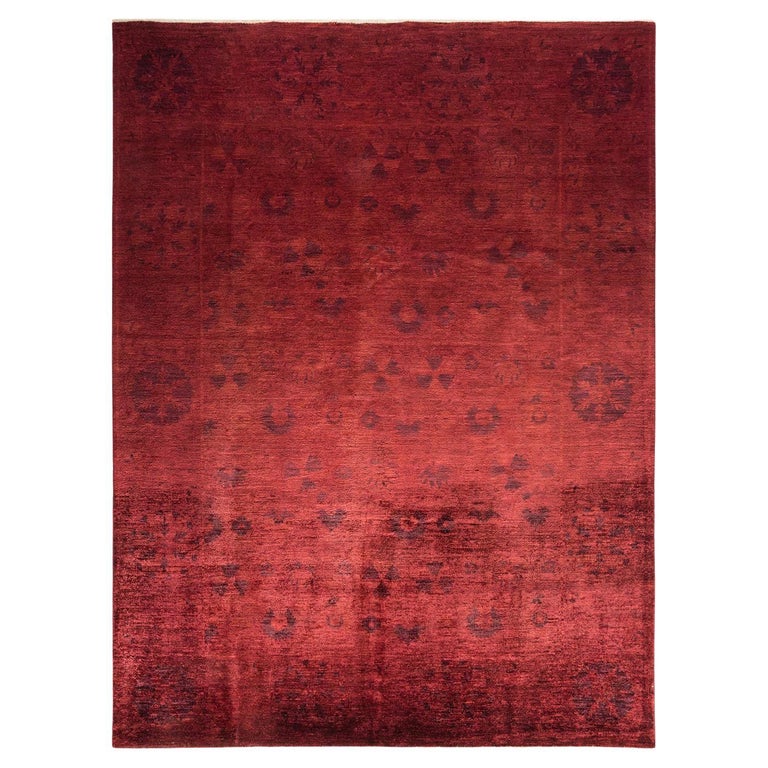 One-of-a-kind Hand Made Contemporary Vibrance Red Area Rug For Sale at ...