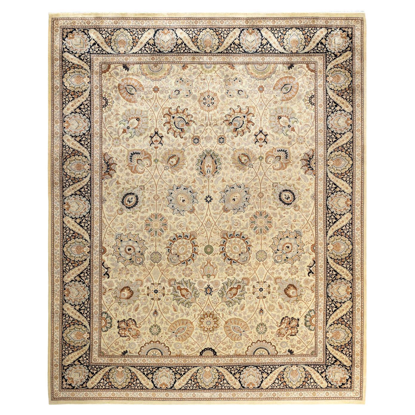 One-Of-A-Kind Hand Made Traditional Mogul Beige Area Rug For Sale at ...