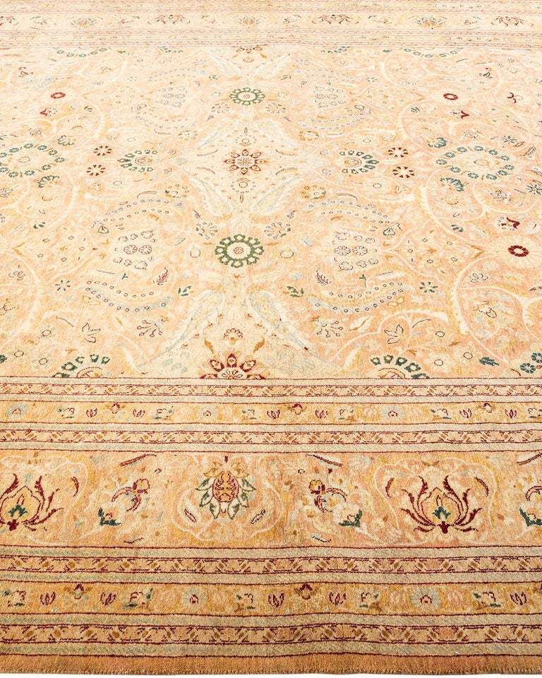 One-Of-A-Kind Hand Made Traditional Mogul Beige Area Rug For Sale at ...