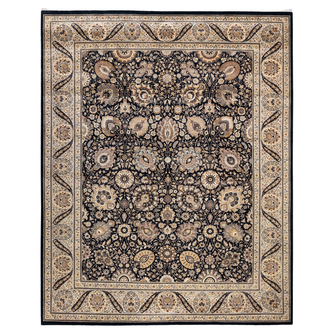 One-of-a-Kind Hand Made Traditional Mogul Black Area Rug For Sale at ...