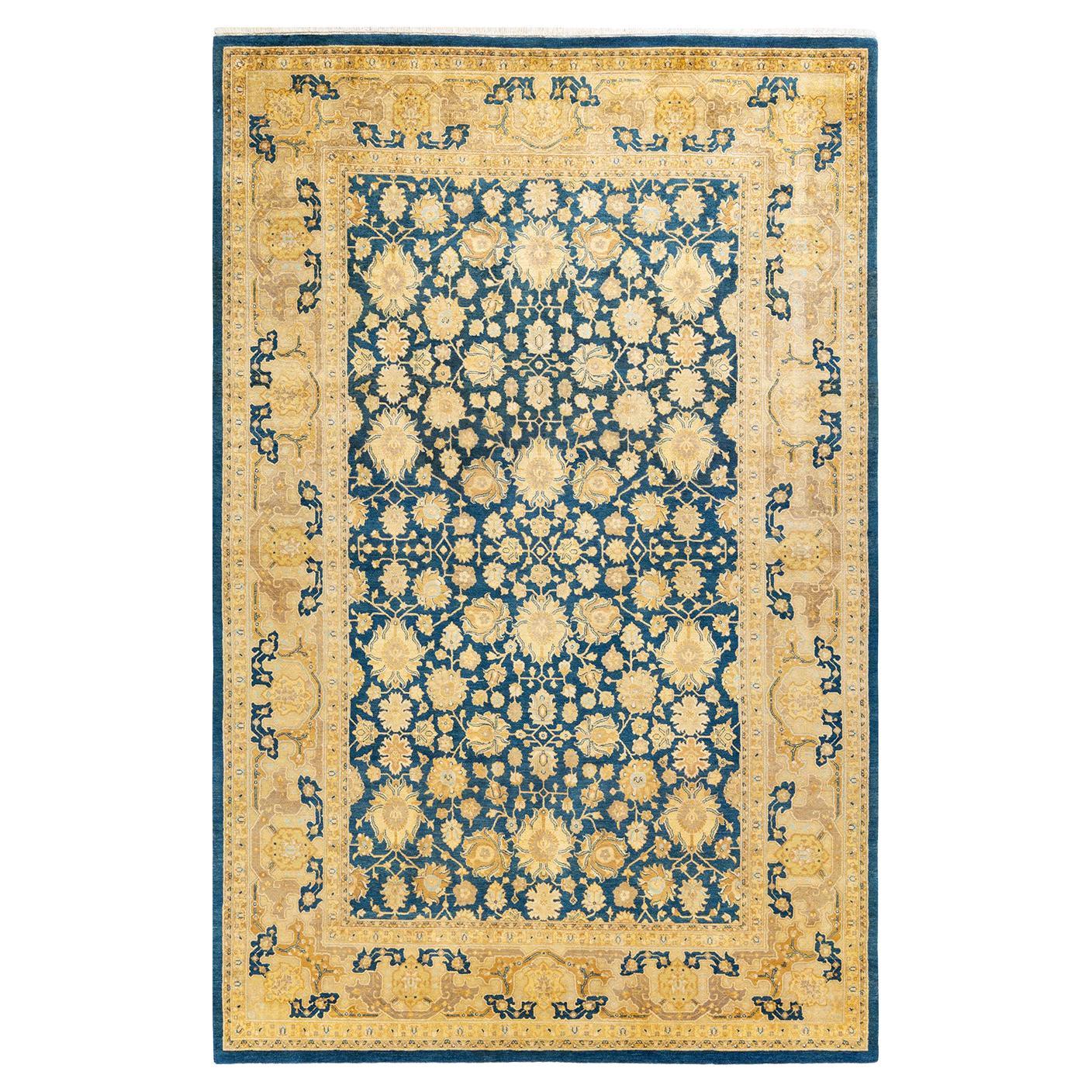 Kinder Modern Blue Moon Large Hexagon Area Rug For Sale at 1stDibs