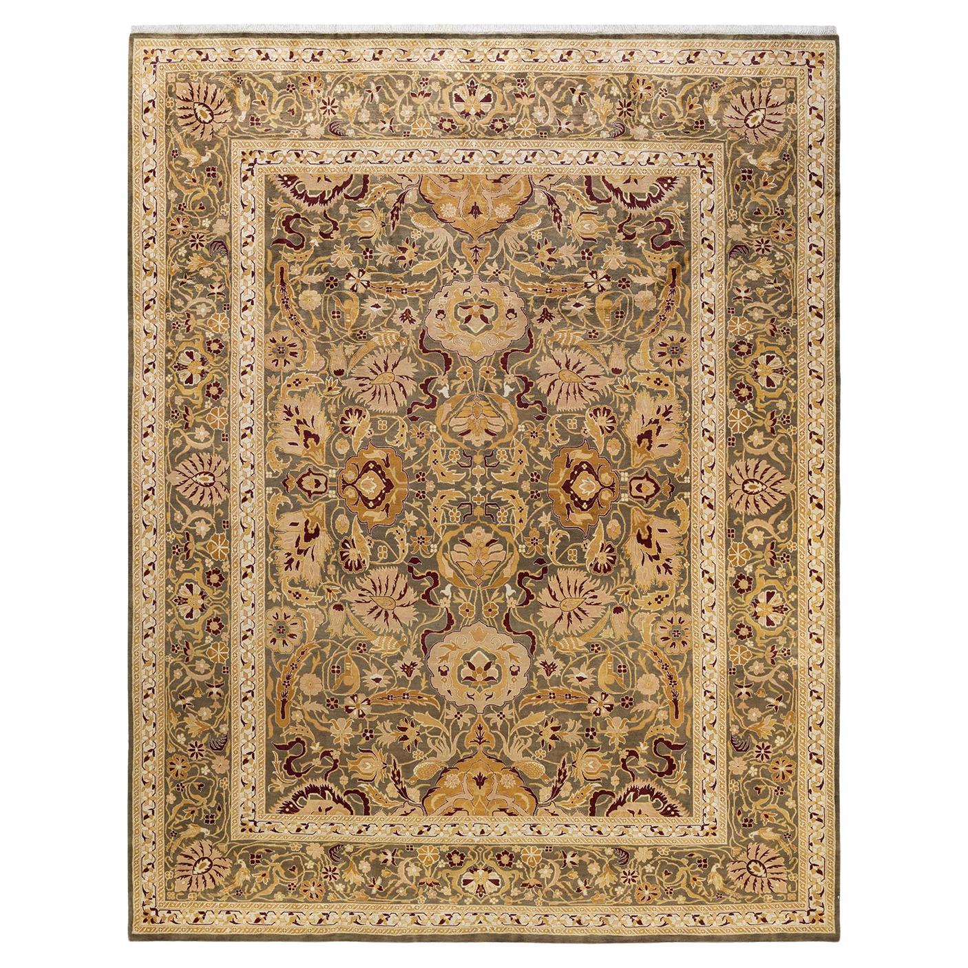 One-Of-A-Kind Hand Made Traditional Mogul Brown Area Rug For Sale at ...