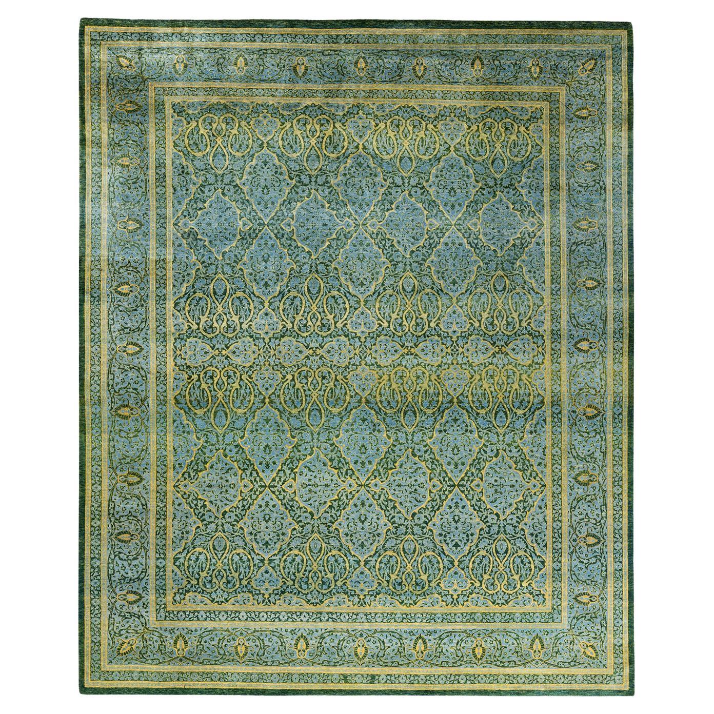 Traditional Pakistani Area Rug in Light Sage Green For Sale at 1stDibs