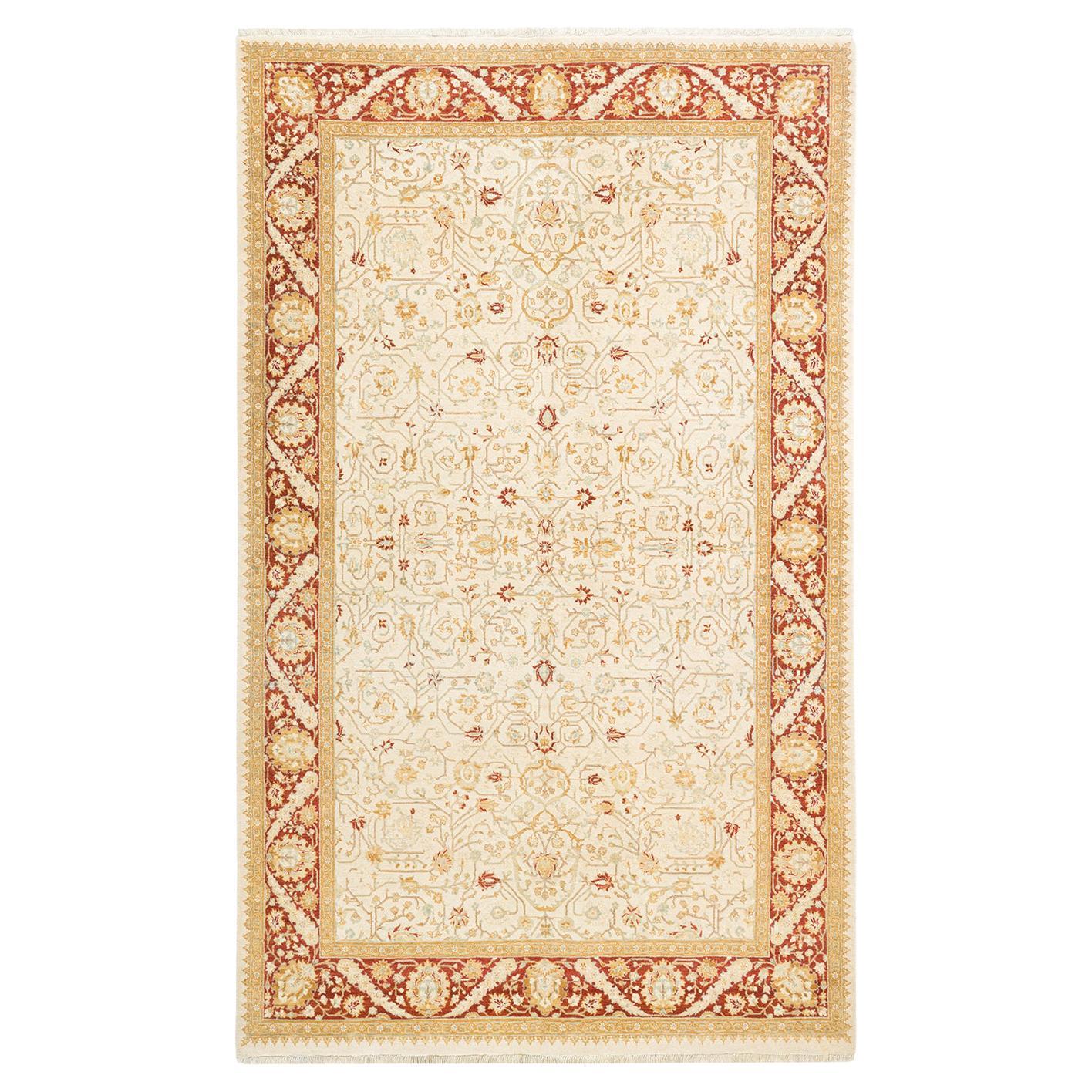 One-of-a-kind Hand Made Traditional Mogul Ivory Area Rug For Sale at ...