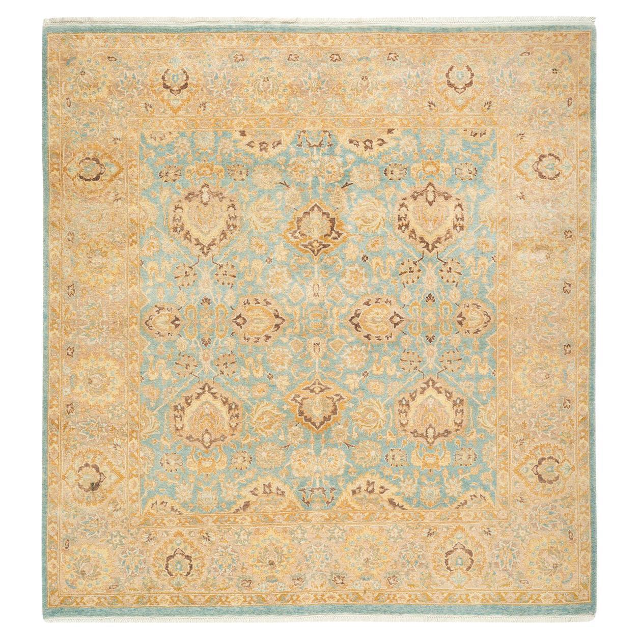 One-of-a-kind Hand Made Traditional Mogul Light Blue Area Rug For Sale ...
