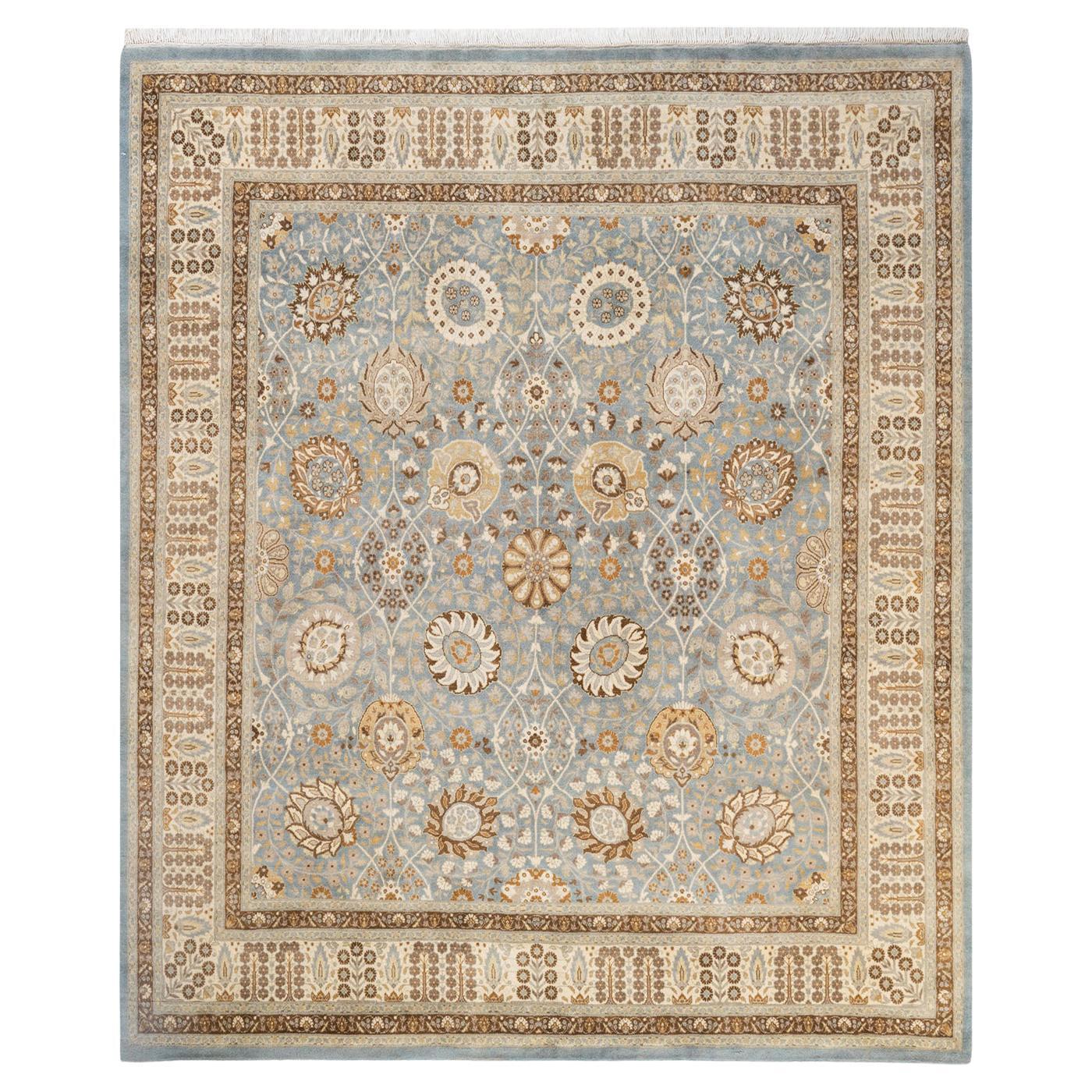One-of-a-Kind Hand Made Traditional Mogul Light Blue Area Rug For Sale ...