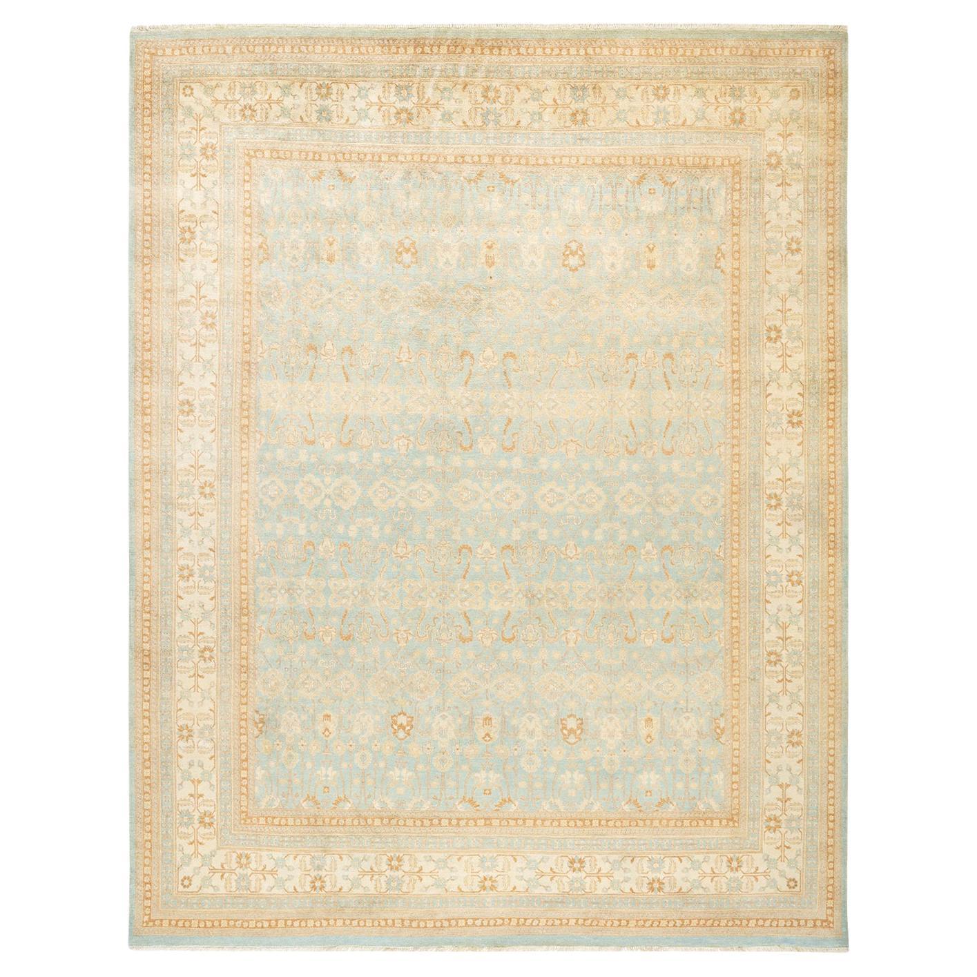 One-of-a-Kind Hand Made Traditional Mogul Light Blue Area Rug For Sale ...