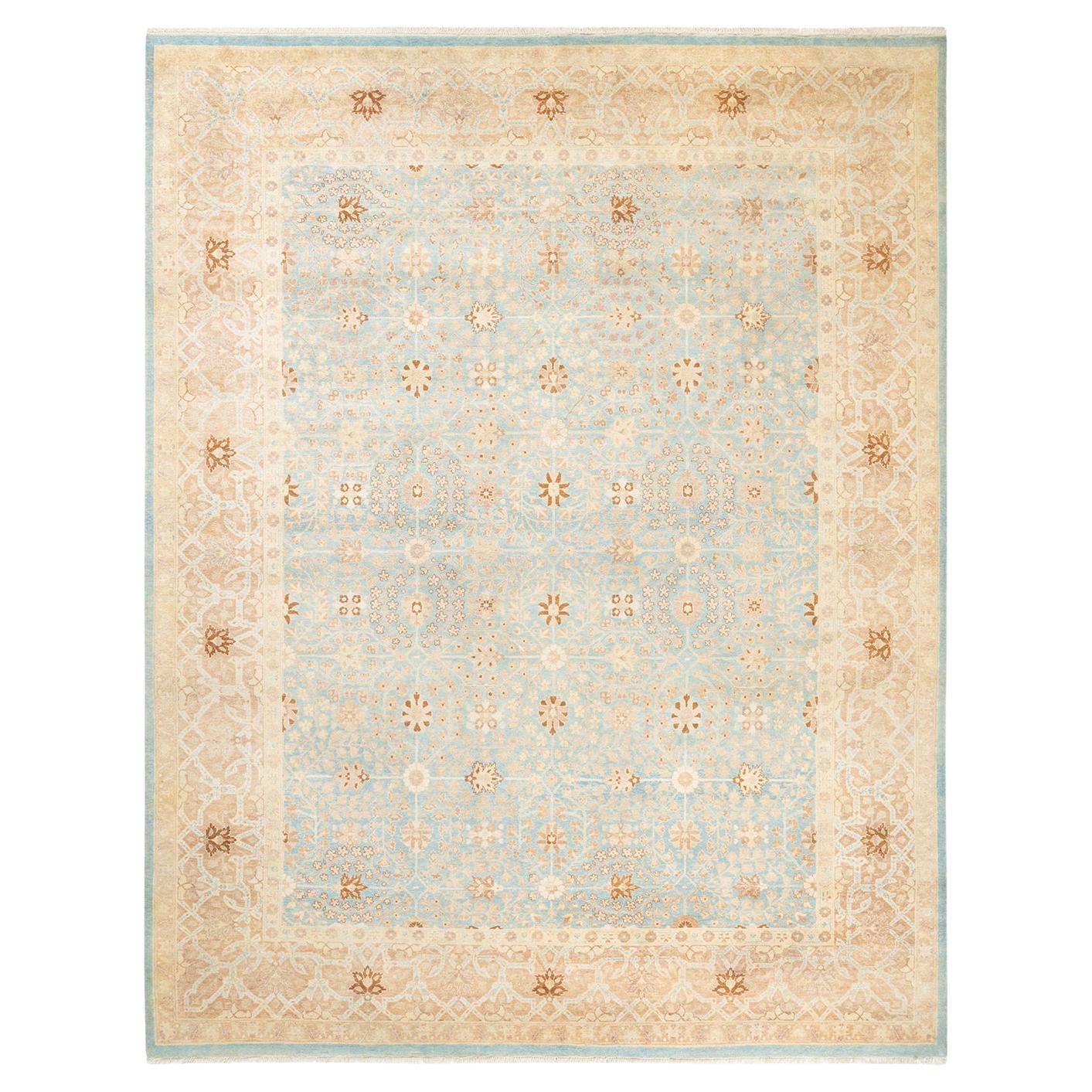 One-Of-A-Kind Hand Made Traditional Mogul Light Blue Area Rug For Sale ...