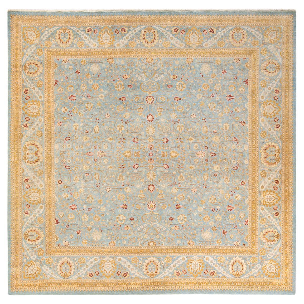One-of-a-kind Hand Made Traditional Mogul Light Blue Area Rug For Sale ...