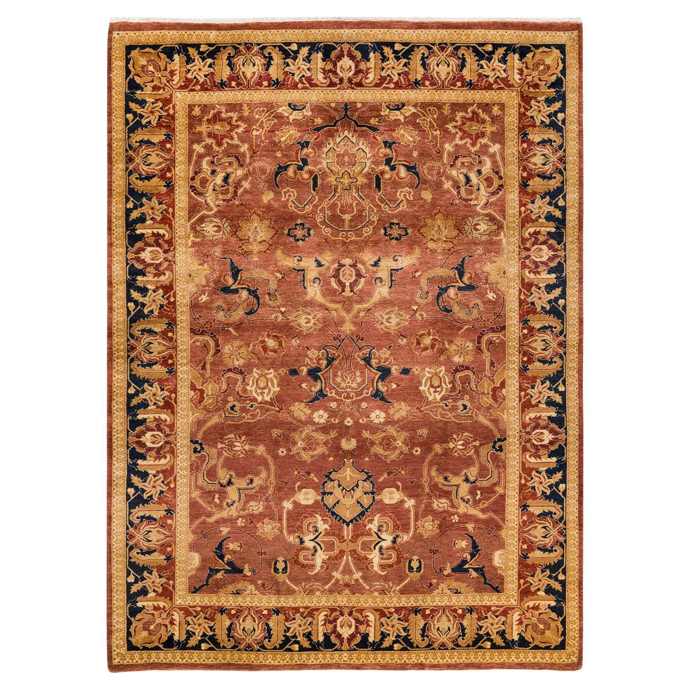 One-Of-A-Kind Hand Made Traditional Mogul Orange Area Rug For Sale at ...