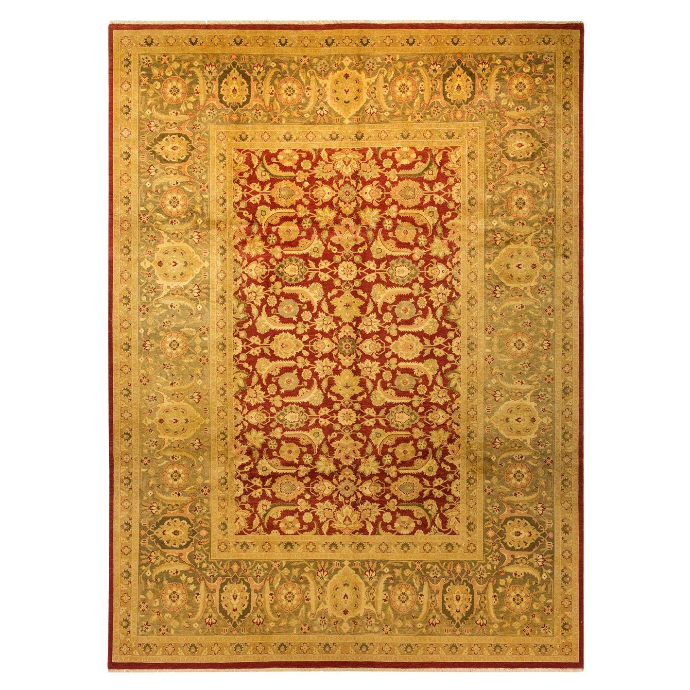 One-of-a-kind Hand Made Traditional Mogul Orange Area Rug For Sale at ...