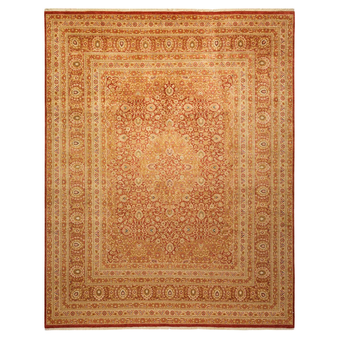 One-Of-A-Kind Hand Made Traditional Mogul Orange Area Rug For Sale at ...