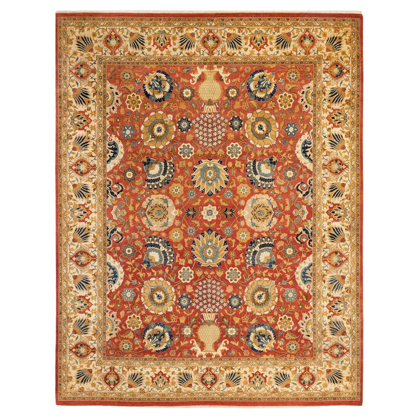 One-of-a-kind Hand Made Traditional Mogul Orange Area Rug For Sale at ...