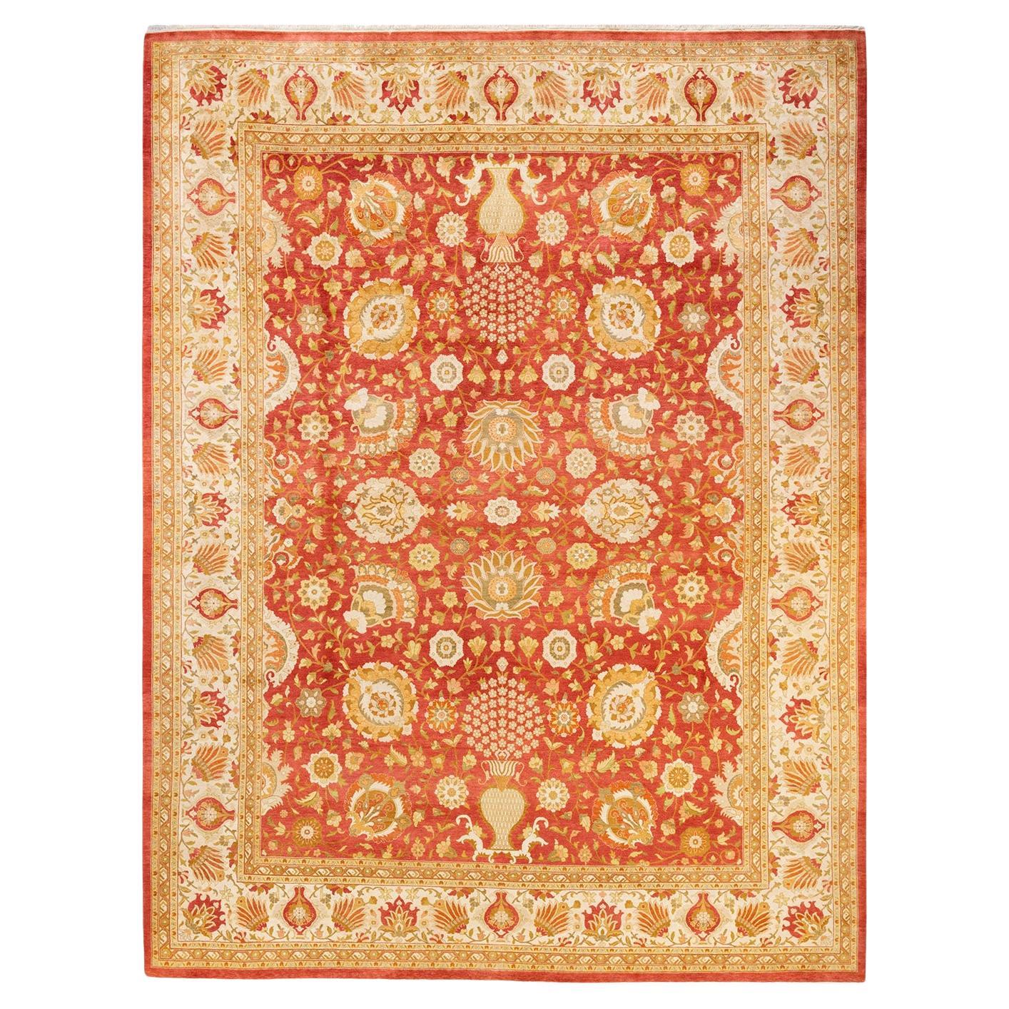 One-of-a-kind Hand Made Traditional Mogul Orange Area Rug For Sale at ...