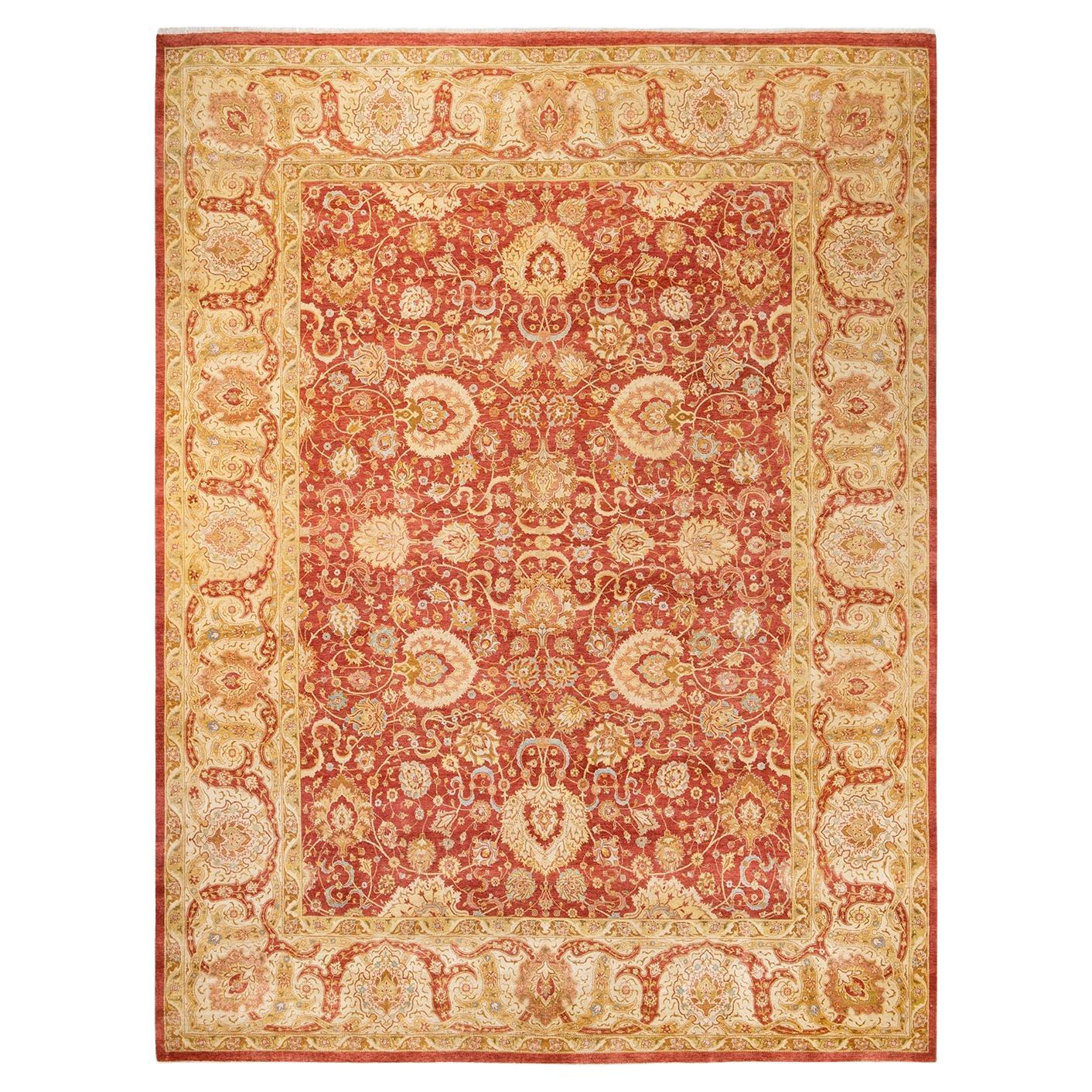 One-of-a-kind Hand Made Traditional Mogul Orange Area Rug For Sale at ...