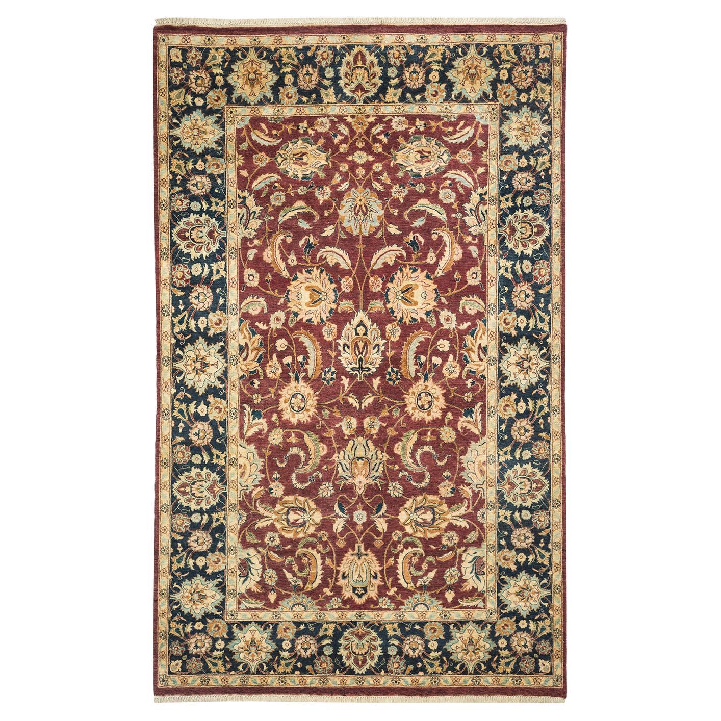 One-of-a-Kind Hand Made Traditional Mogul Red Area Rug For Sale at 1stDibs