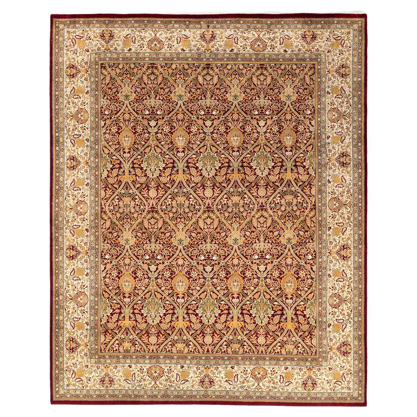 Traditional Floral Needlepoint Rug Handmade Red Carpet Wool Area Rug ...