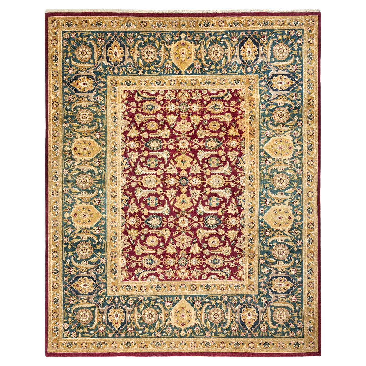 Traditional Floral Needlepoint Rug Handmade Red Carpet Wool Area Rug ...
