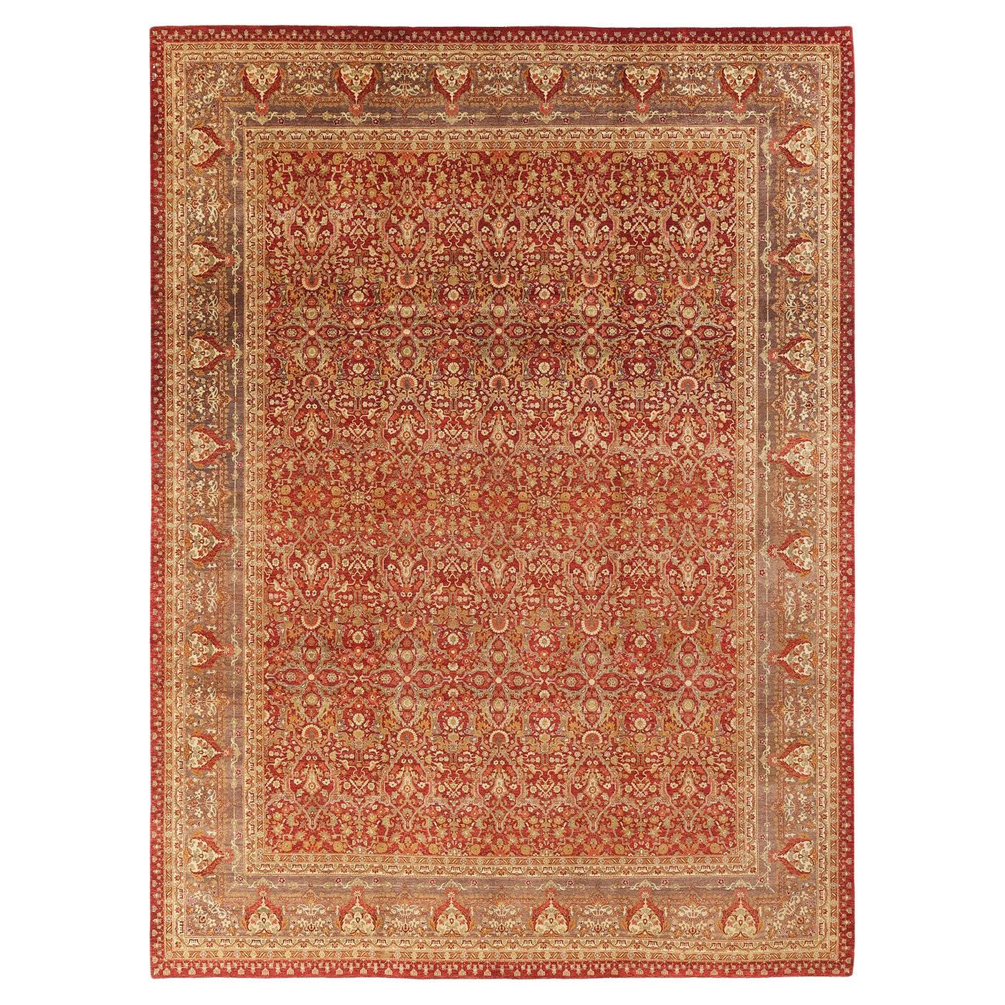 Oriental Rugs, Red Square Rugs, Geometric Wool Hand Made Carpet for ...