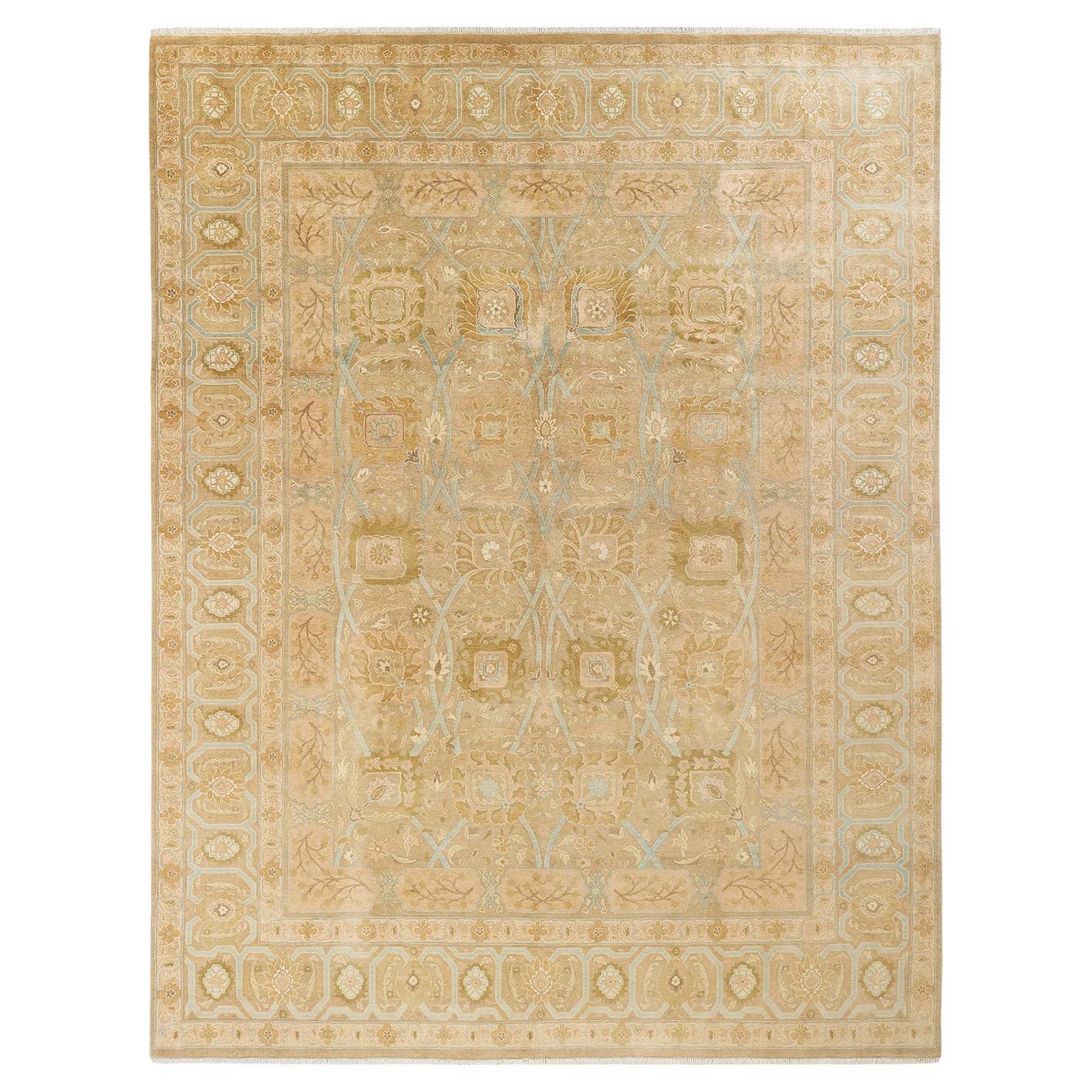 One-Of-A-Kind Hand Made Traditional Mogul Yellow Area Rug For Sale at ...