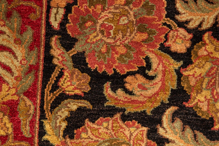 Traditional Handwoven Luxury Wool Black / Red Area Rug For Sale at 1stDibs