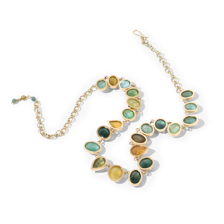One-of-a-kind Handcrafted 18kt Gold Multi-Colour Tourmaline Necklace ...