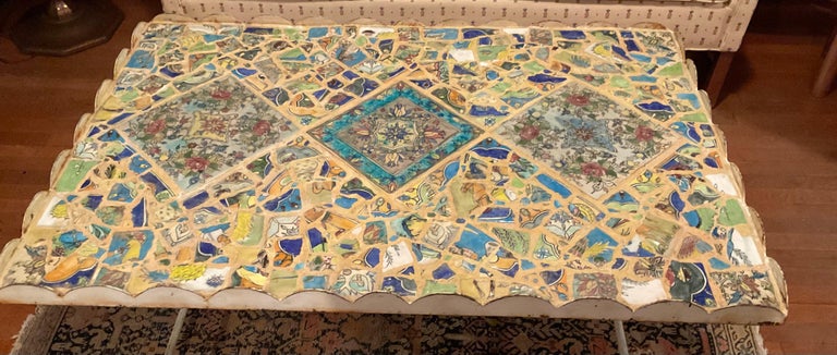 One of a Kind Iron Persian Tile Coffee Table, by Joseph Malekan For ...