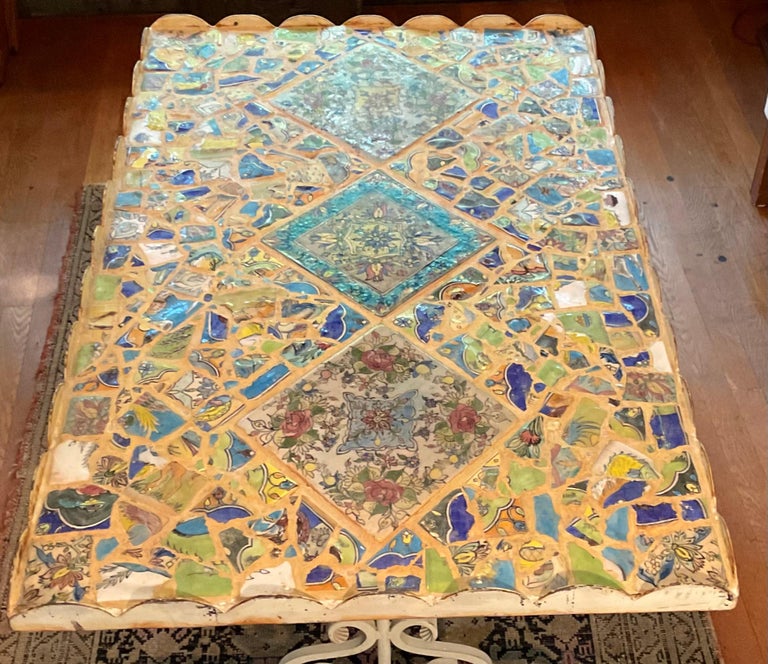 One of a Kind Iron Persian Tile Coffee Table, by Joseph Malekan For ...