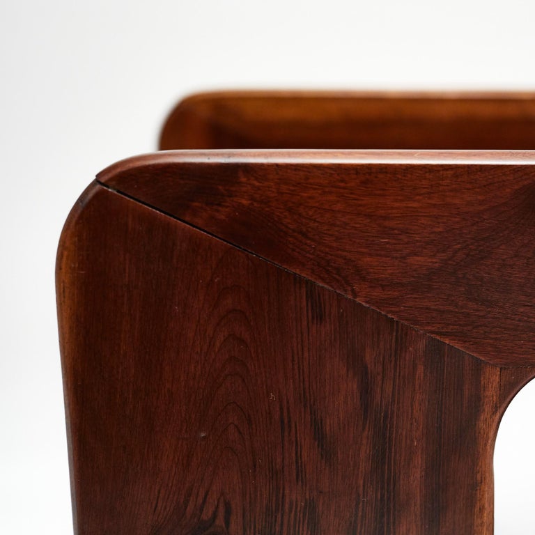 Brazilian Modern Bar Cart in Hardwood and Alabaster wheels by Casa ...