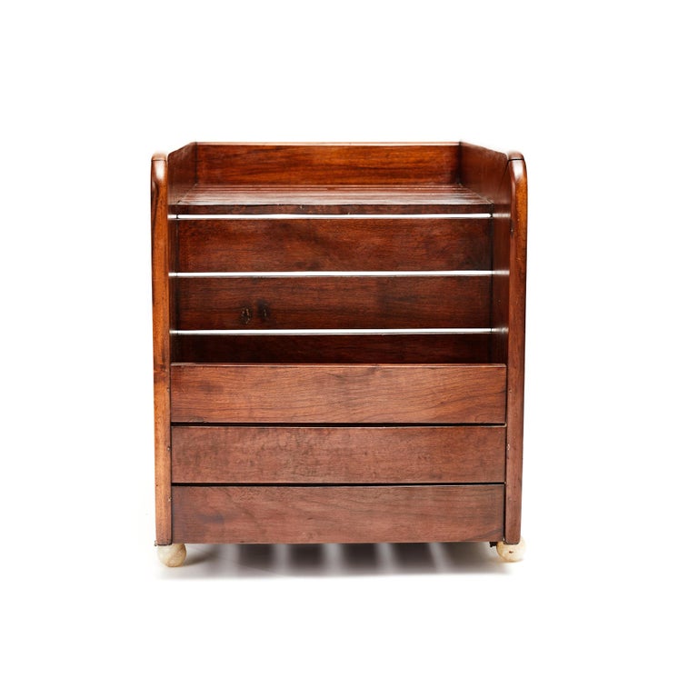 Brazilian Modern Bar Cart in Hardwood and Alabaster wheels by Casa ...