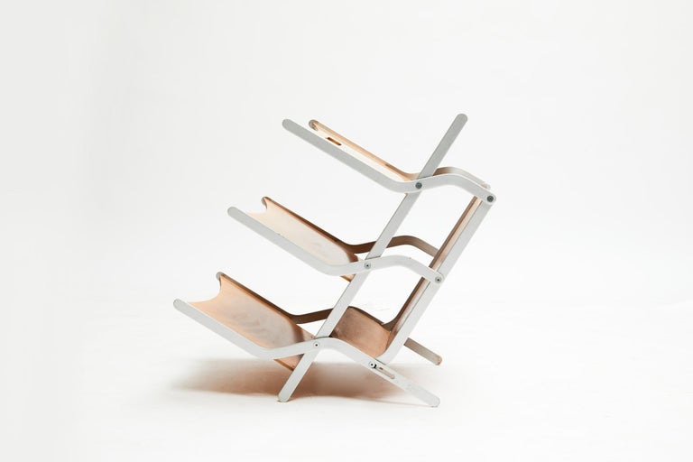 Orange Midcentury Modern Magazine Rack in Wood and Steel, Iron Brazil ...