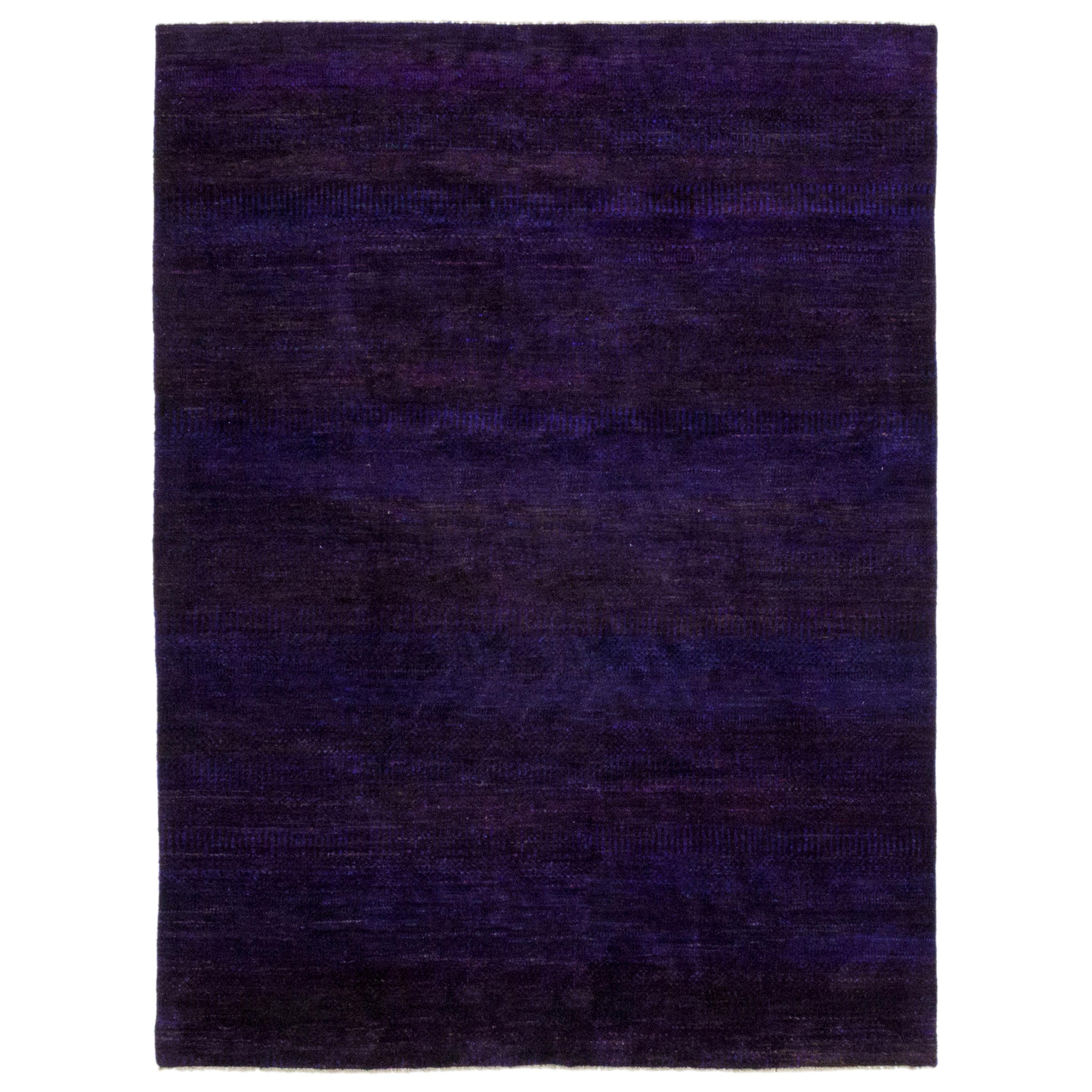 Purple Plum Art Deco Eco-Friendly Natural Silk Hand Knotted Area Rug ...