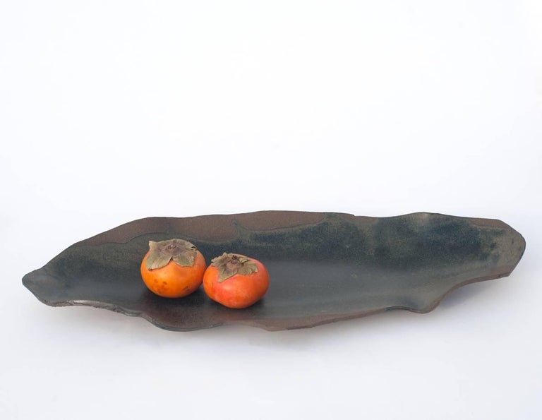 One-Of a Kind Modern Shell Serveware Platter Hand-Built Glazed Ceramic ...