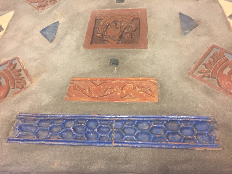 One of a Kind Original Mercer Tile Coffee Cocktail Table with Cast Iron ...