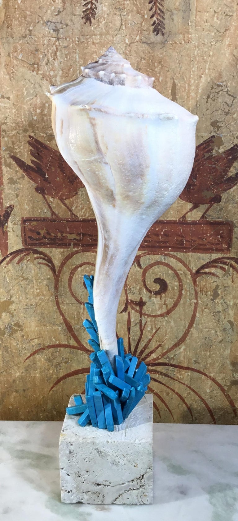One of a Kind Seashell and Turquoise Stone For Sale at 1stDibs