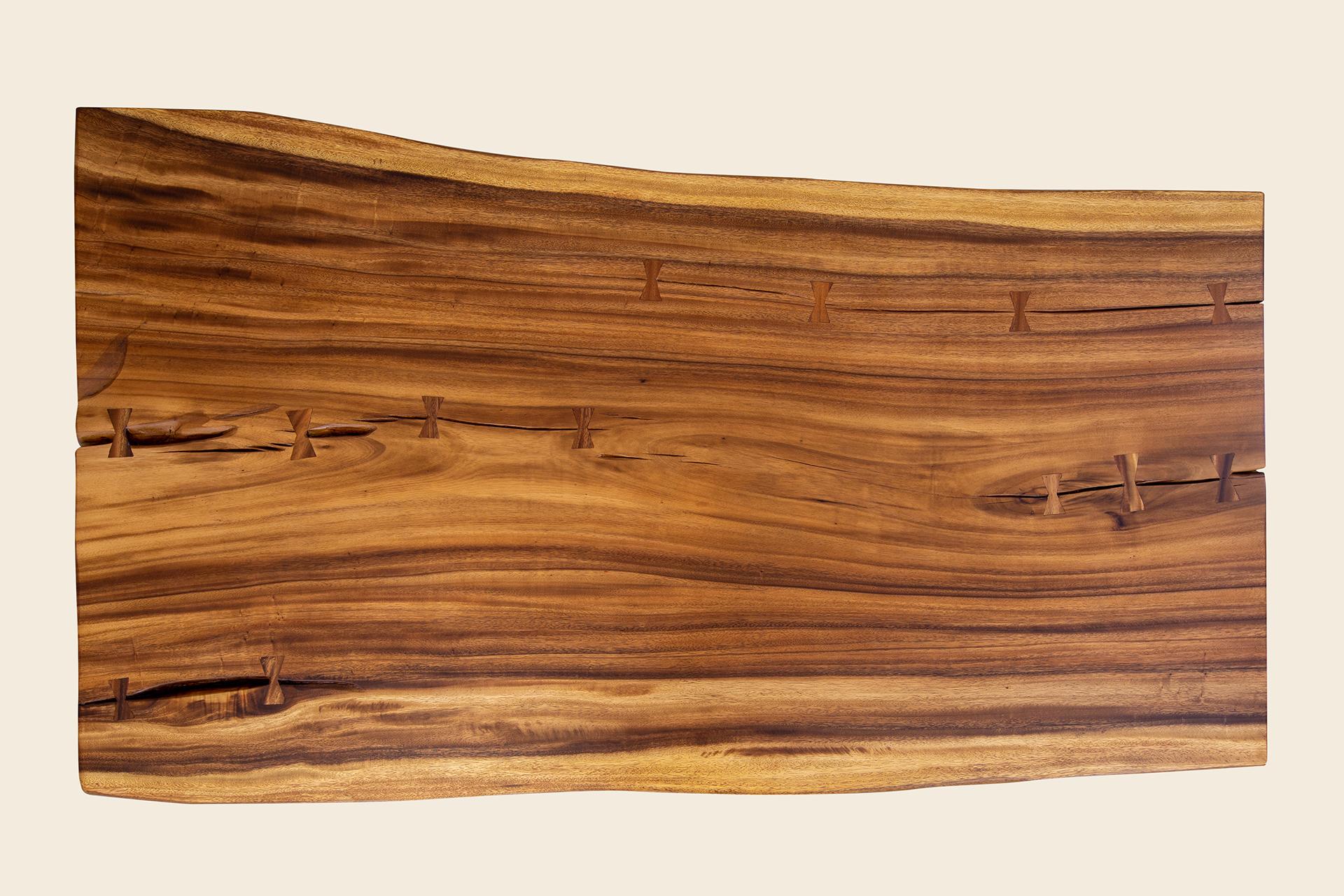 One-of-a-Kind Siam Walnut/Acacia Live Edge Slab Table in Natural Stain ...
