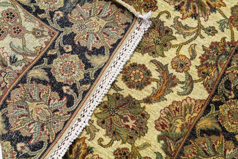 Traditional Handwoven Luxury Wool Gold / Black Area Rug For Sale at 1stDibs
