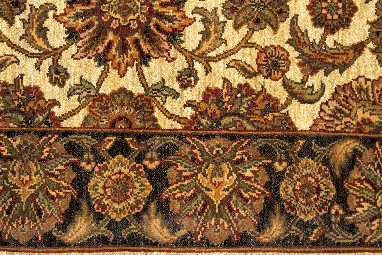 Traditional Handwoven Luxury Wool Gold / Black Area Rug For Sale at 1stDibs