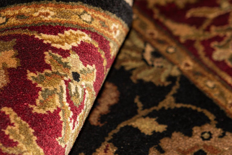 Traditional Handwoven Luxury Wool Black / Red Area Rug For Sale at 1stDibs