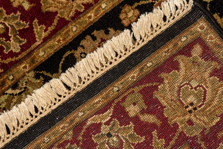 Traditional Handwoven Luxury Wool Black / Red Area Rug For Sale at 1stDibs