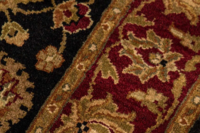 Traditional Handwoven Luxury Wool Black / Red Area Rug For Sale at 1stDibs