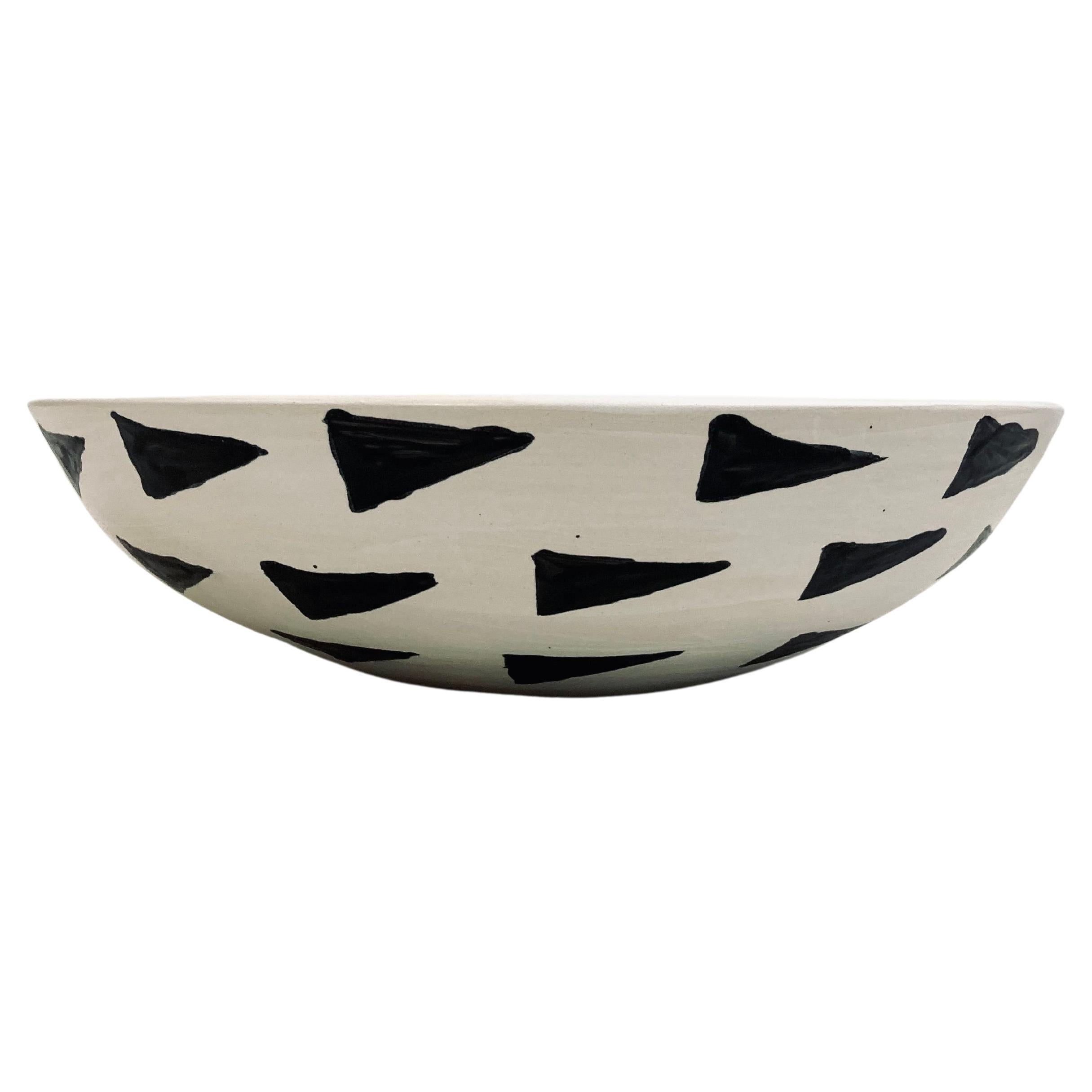 One-of-a-kind Wheelthrown "Triangle" Ceramic Serving Bowl, White Stone ...