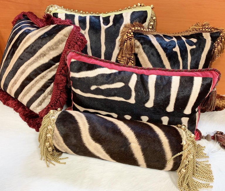 One of a Kind Zebra Pillow at 1stDibs